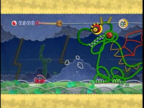 Kirby's Epic Yarn Boss fight #1 Fangora - YouTube