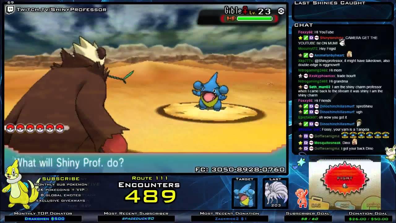 LIVE Shiny Gible (489) DexNav Encounters in Pokemon ORAS - YouTube