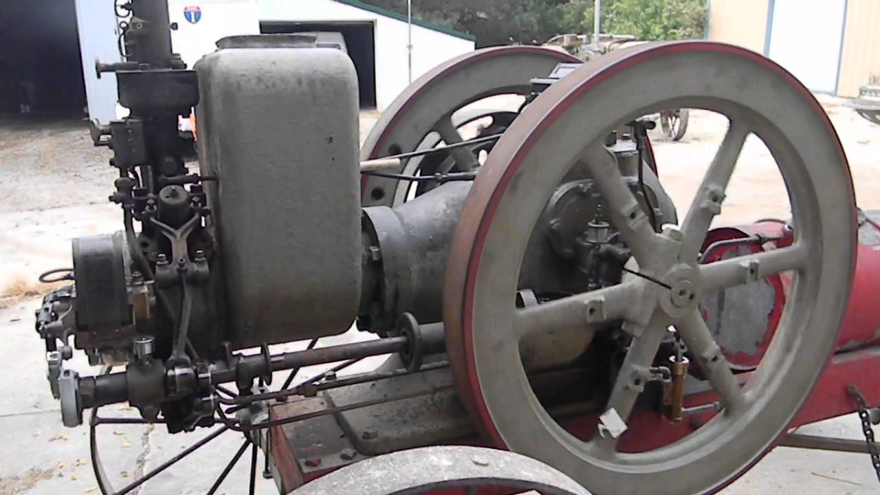 8hp Mogul Portable Engine Slow Running 1914 - YouTube