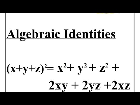 Algebraic Identities in Algebra~Maths - YouTube
