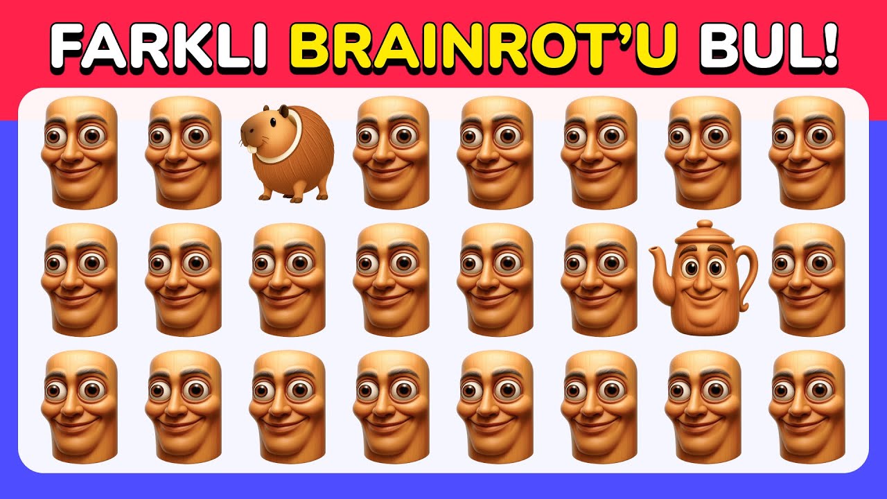 Farklı Emojiyi Bul – Brainrot Memleri 🤯 | Emoji Quiz - YouTube