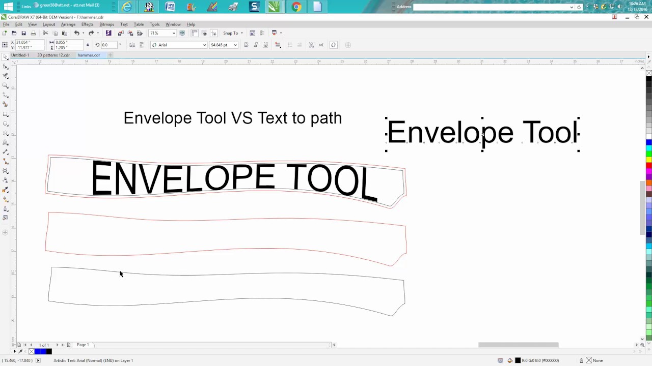Corel Draw Tips & Tricks Envelope Tool VS Text to path - YouTube