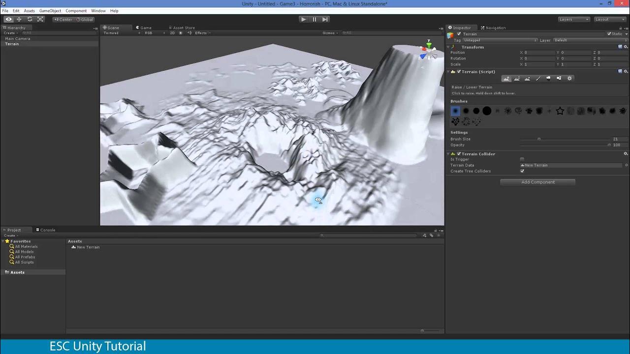 ESC Unity Tutorial - Horror Game 01 - Terrain Tools - YouTube
