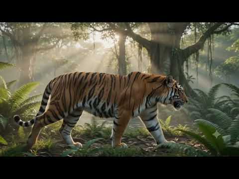 🐅 Tiger Walking Through a Misty Jungle | Cinematic Wildlife 4K