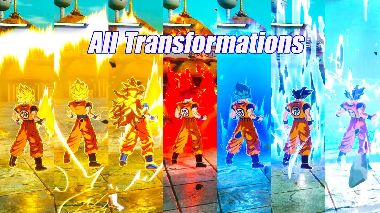 Goku All Transformations And Ultimate Attack | Dragon Ball Sparking ...