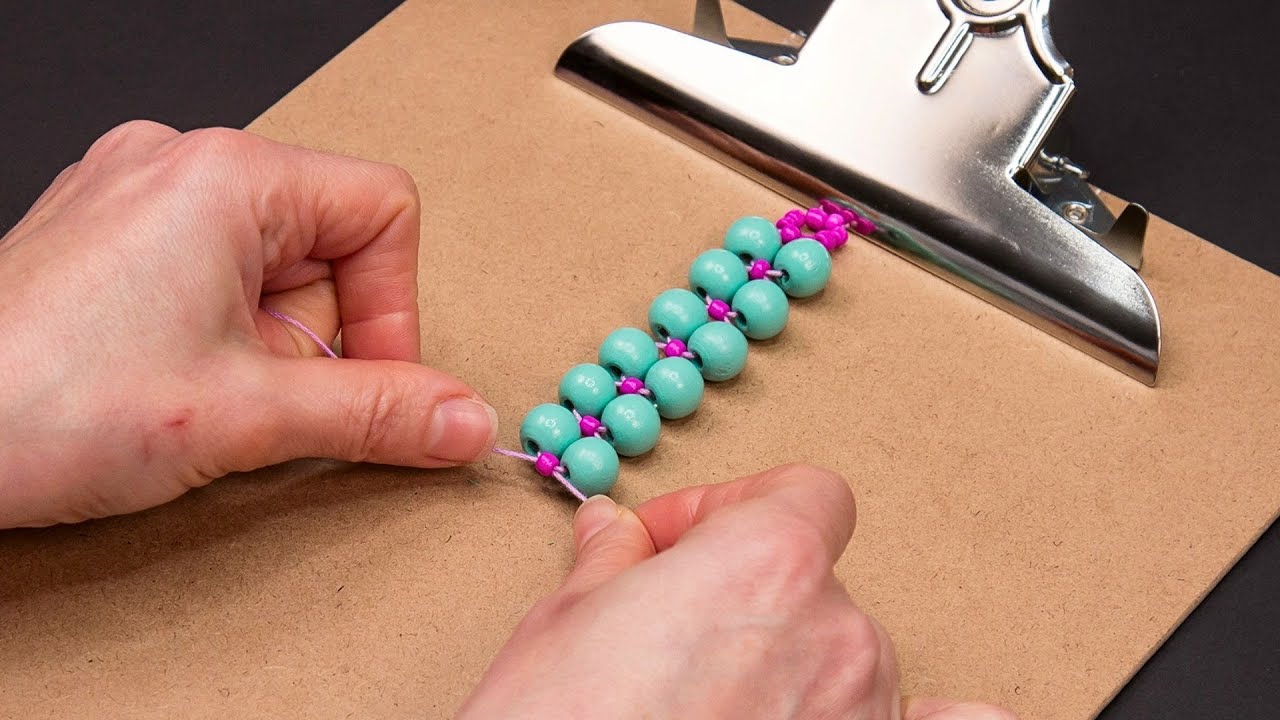 How to make a beaded necklace at home easily! - YouTube