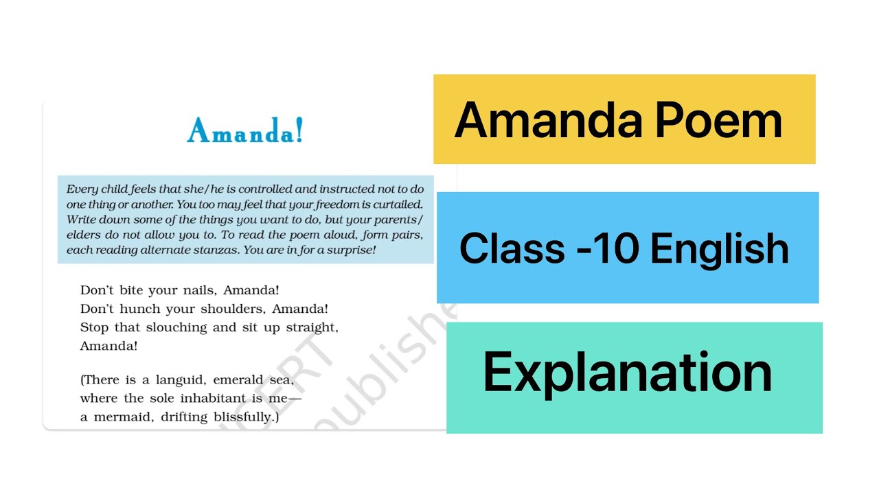 Amanda Poem Class 10 🔴English | Amanda Class 10 English | Explanation ...