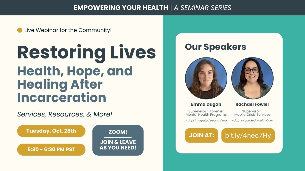 Restoring Lives: Health, Hope, and Healing After Incarceration - YouTube