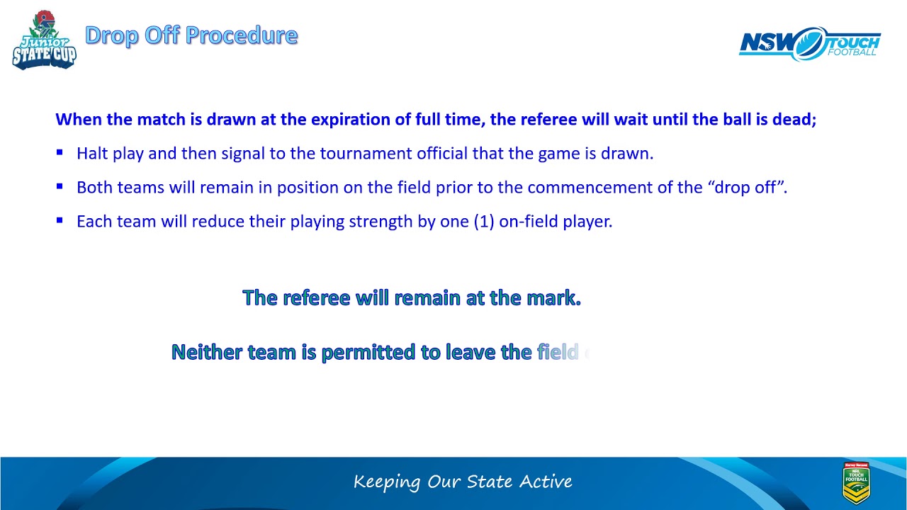 Drop Off and Intercept Rule NSW Touch Football Junior State Cup 2019 ...