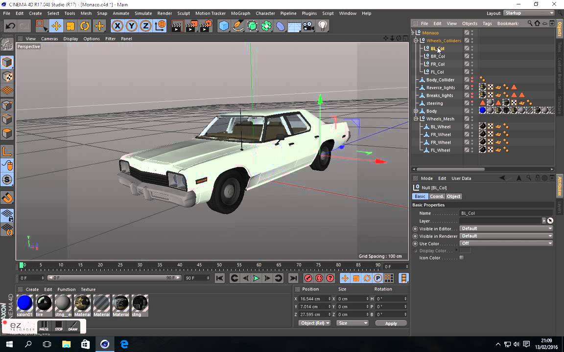 Cinema 4D Car Setup wheels Collider for unity. - YouTube