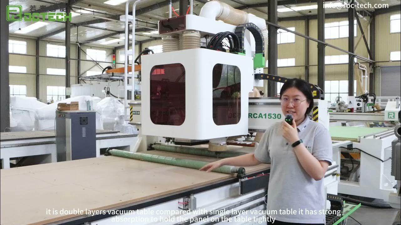 Auto loading and unloading cnc router - YouTube