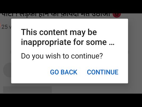 What is This content may be inappropriate for some users - YouTube