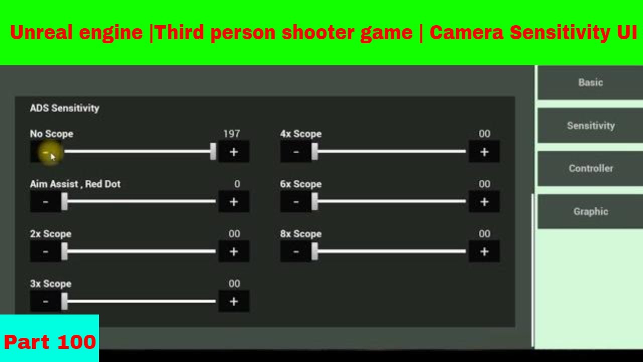 Unreal engine |Third person shooter game | Camera Sensitivity UI - YouTube