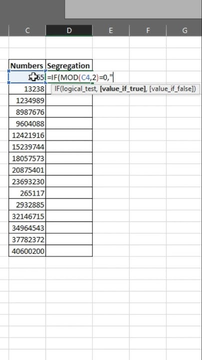 Excel Tips| Using Mod Function to Separate Even & Odd Numbers #subscribe - YouTube
