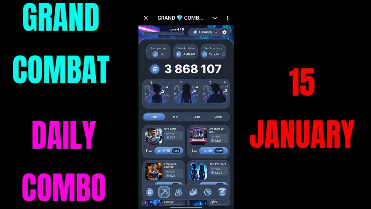 Grand Combat Daily Combo 15 January | Grand Combat Combo Today | Grand ...