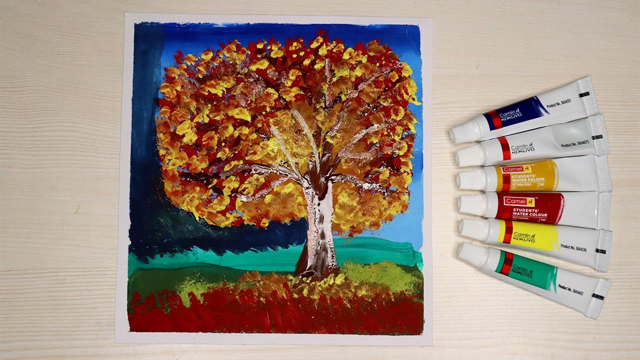 Maple Tree Water Painting ( Water Colour Painting ) ( Maple Tree ...