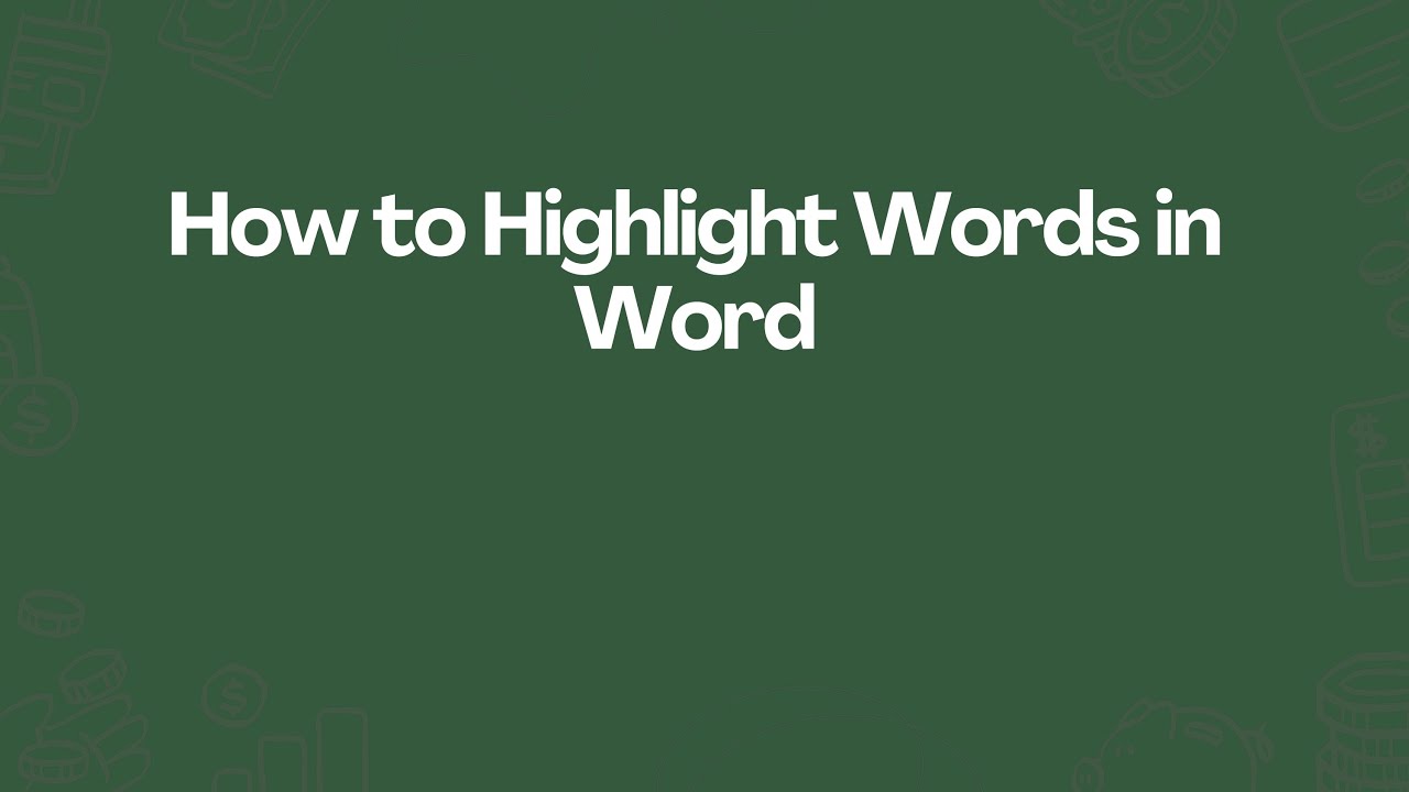 How to Highlight Words in Word - YouTube
