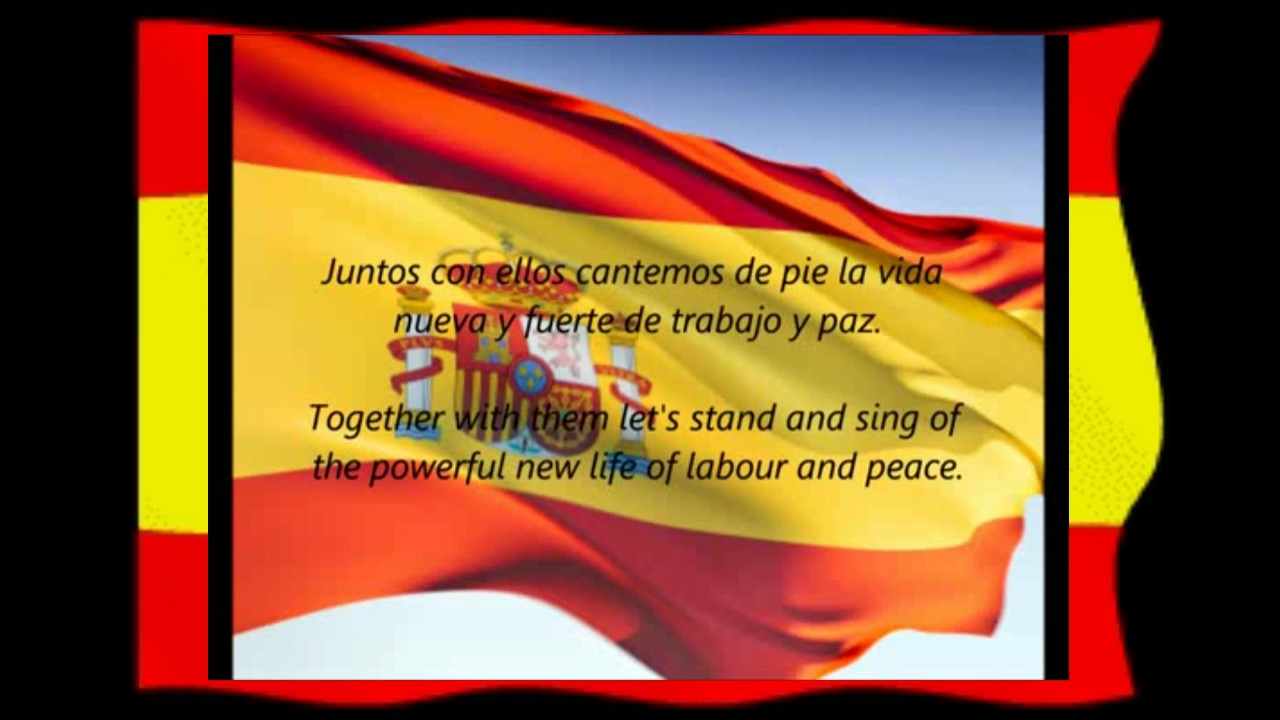 Spanish National Anthem La Marcha Real with English & Spanish Lyric ...