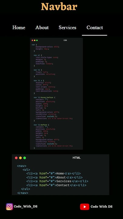 Awesome Navigation Bar With Hover Animation #shorts #3 - YouTube