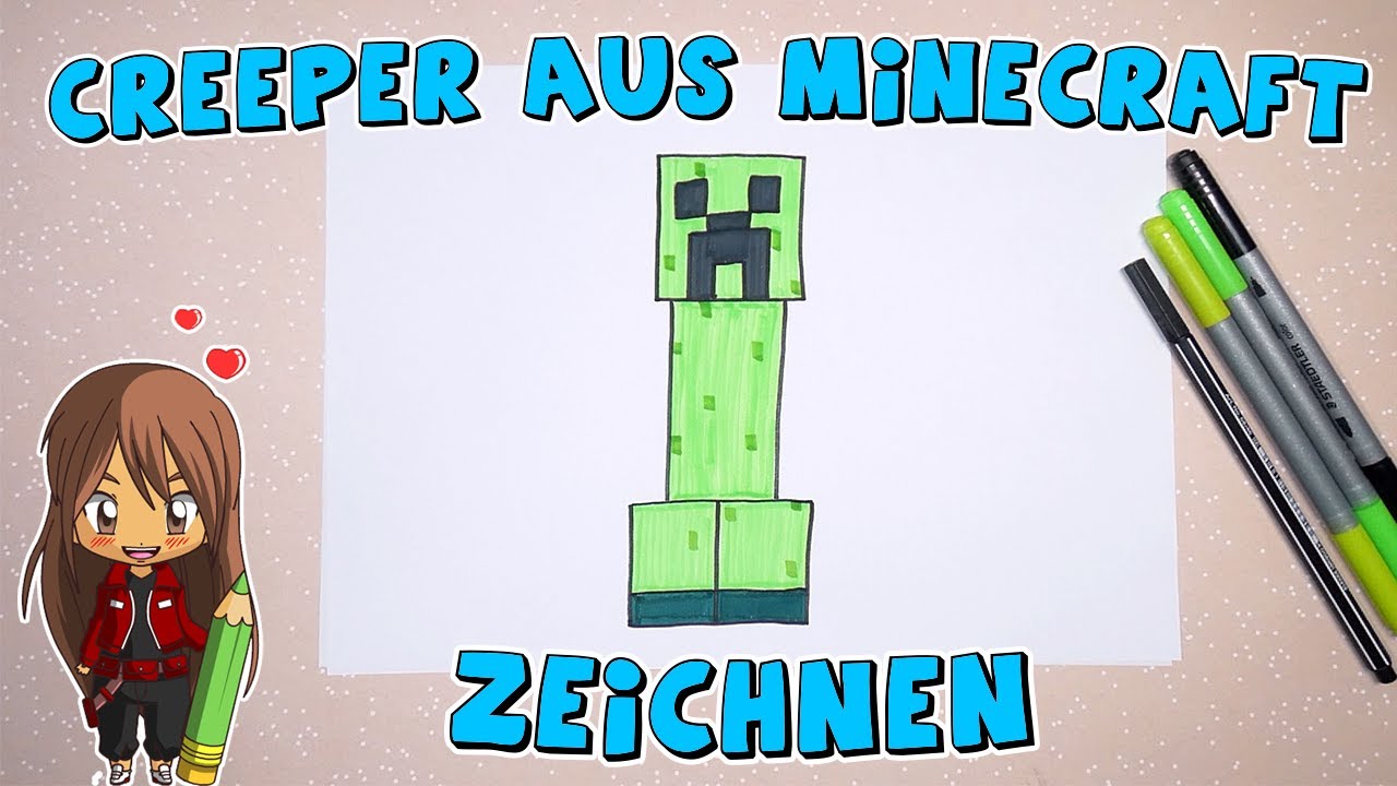 Creeper aus Minecraft einfach malen für Kinder | ab 5 Jahren | Malen ...