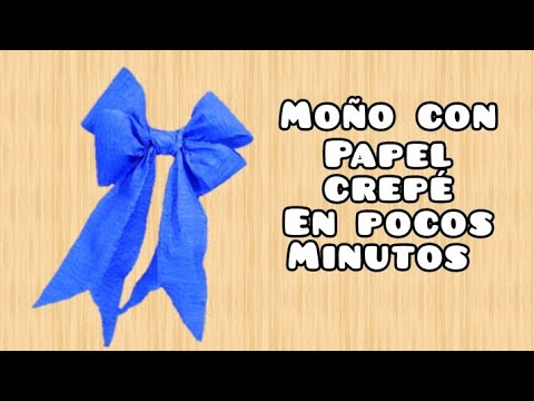 Moño simple 🎀 con papel crepé en pocos minutos😉 y muy practico 😃 Paper ribbon bow