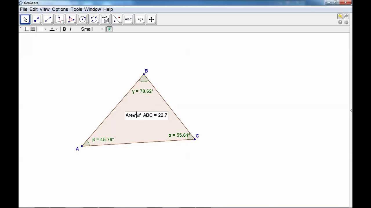 GeoGebra Tutorial: measure angles and area - YouTube