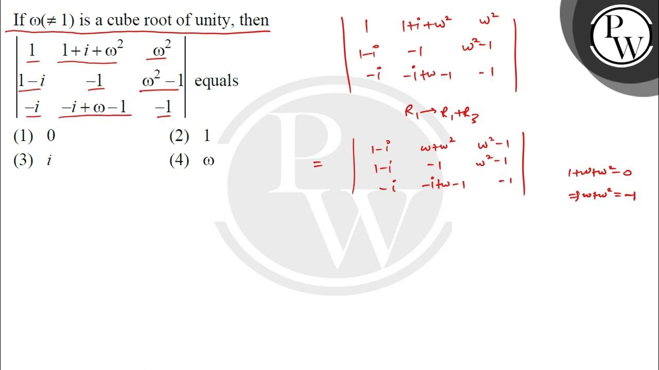 If \( \omega(\neq 1) \) is a cube root of unity, then \( \left|\begin{array}{ccc}1 & 1+i+\omega ...