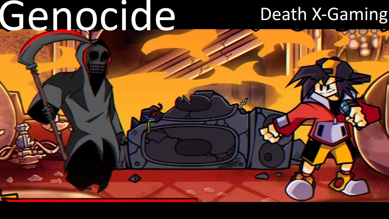 Friday Night Funkin' - Genocide But It's Death X-Gaming Vs Gold (FNF ...