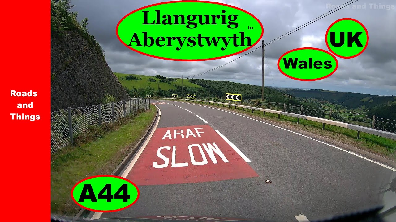 Driving UK's Roads:....A44 Llangurig to Aberystwyth..... WALES. Powys ...