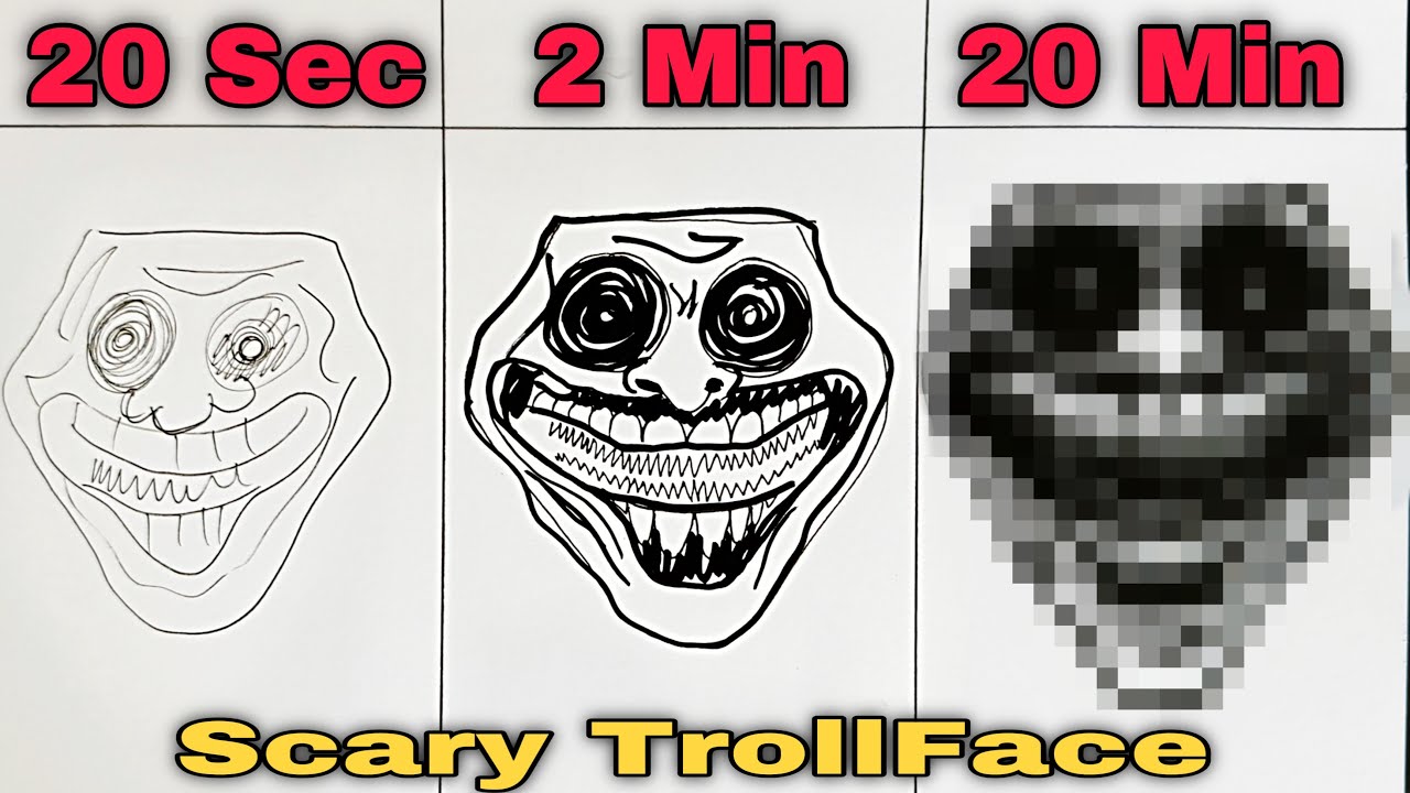 Drawing Troll Face in 20 Sec, 2 Min and 20 Min. Dibujo a trollface en 20 seg. 2 min. 20 min ...