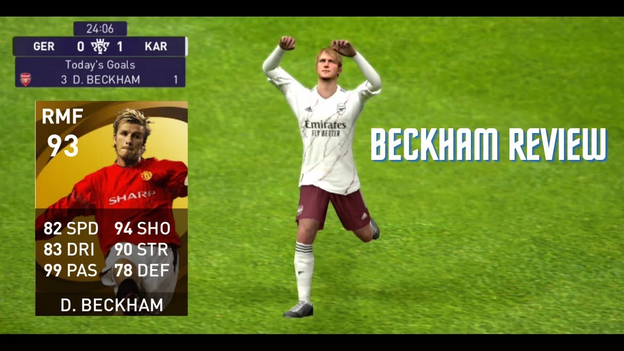 93 rated legend david beckham review in pes 2021 mobile 😍The best dmf🔥 ...