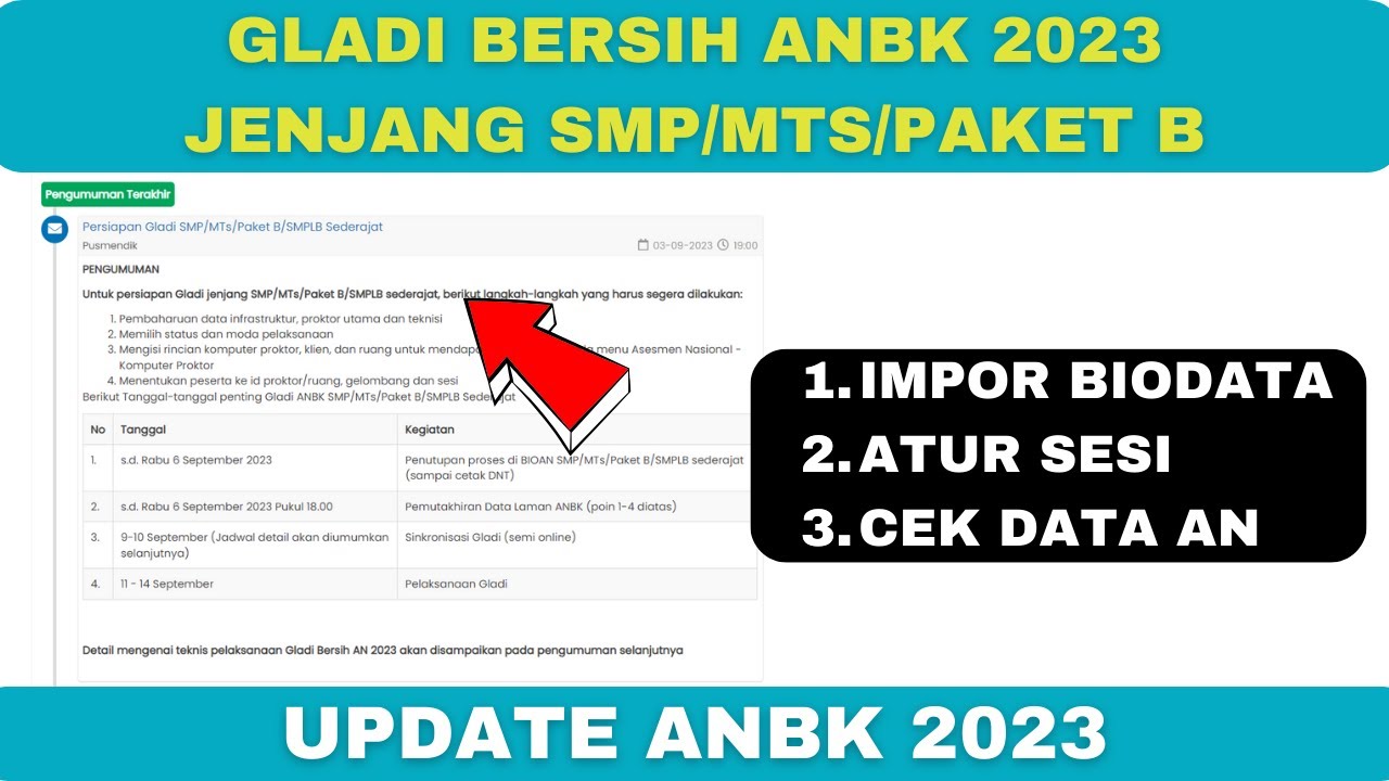 PERSIAPAN GLADI BERSIH ANBK 2023 SMP/MTS/PAKET B - YouTube