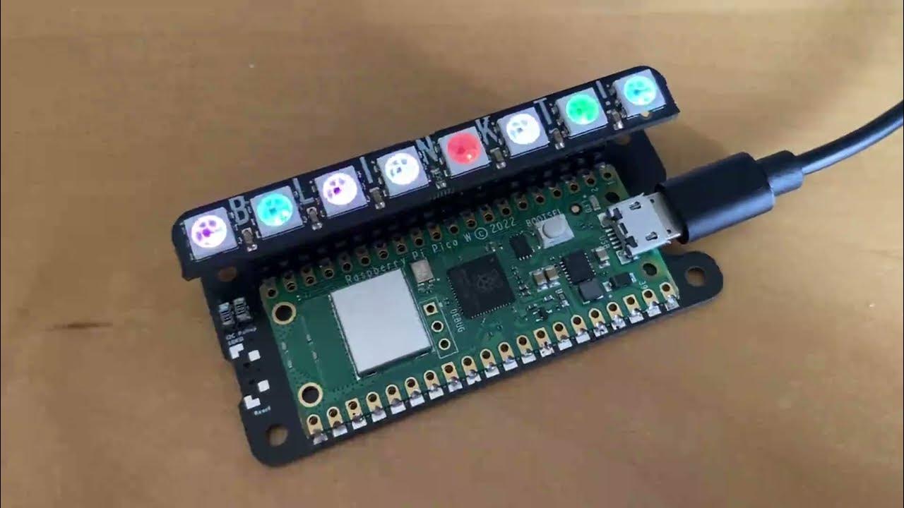 Pimoroni's Blinkt! running on Raspberry Pi Pico W on uHAT Porter Pico Type-P Rev.3 - YouTube
