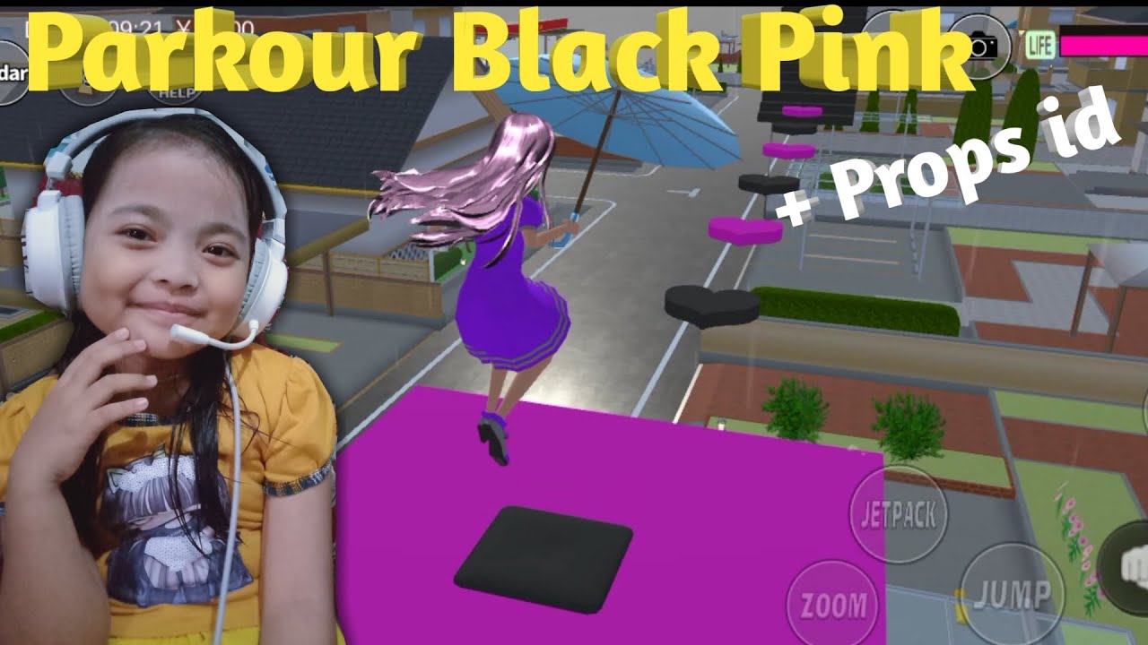 Main Parkour Black Pink + Props id I Sakura School Simulator - YouTube
