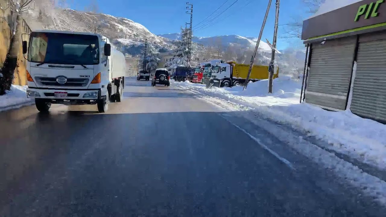 White Lebanon: LIVE! Snow on the Mountains After the Storm. Keserwan ...