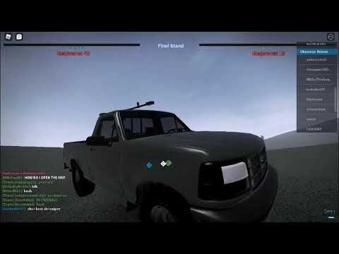 Roblox standard issue trying to push he gun truck onto the battle field ...