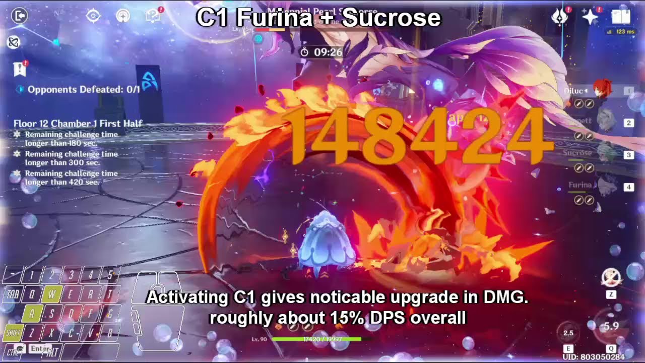 C0 / C1 Furina + Diluc Comparison and Showcase | Genshin Impact - YouTube