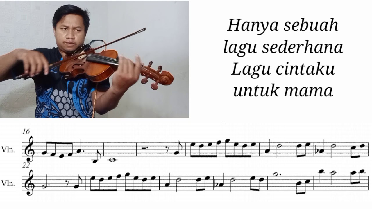 [Free Sheet] Cinta Untuk Mama || Versi Biola + Not Balok Gratis - YouTube