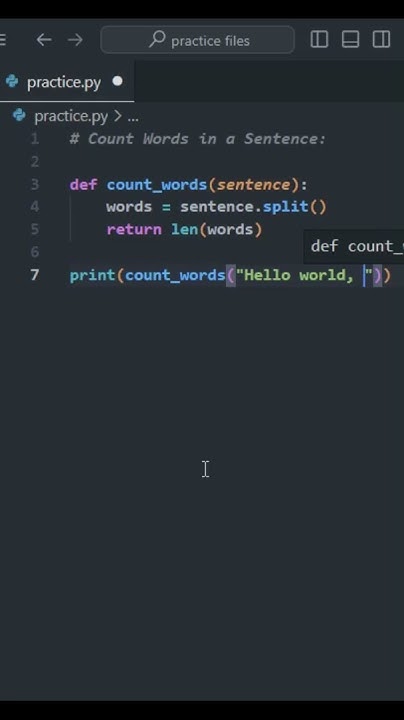 Count Word In A Sentence Python Pythonprogrammingcodinglearnpython Pythonforbeginners 4672
