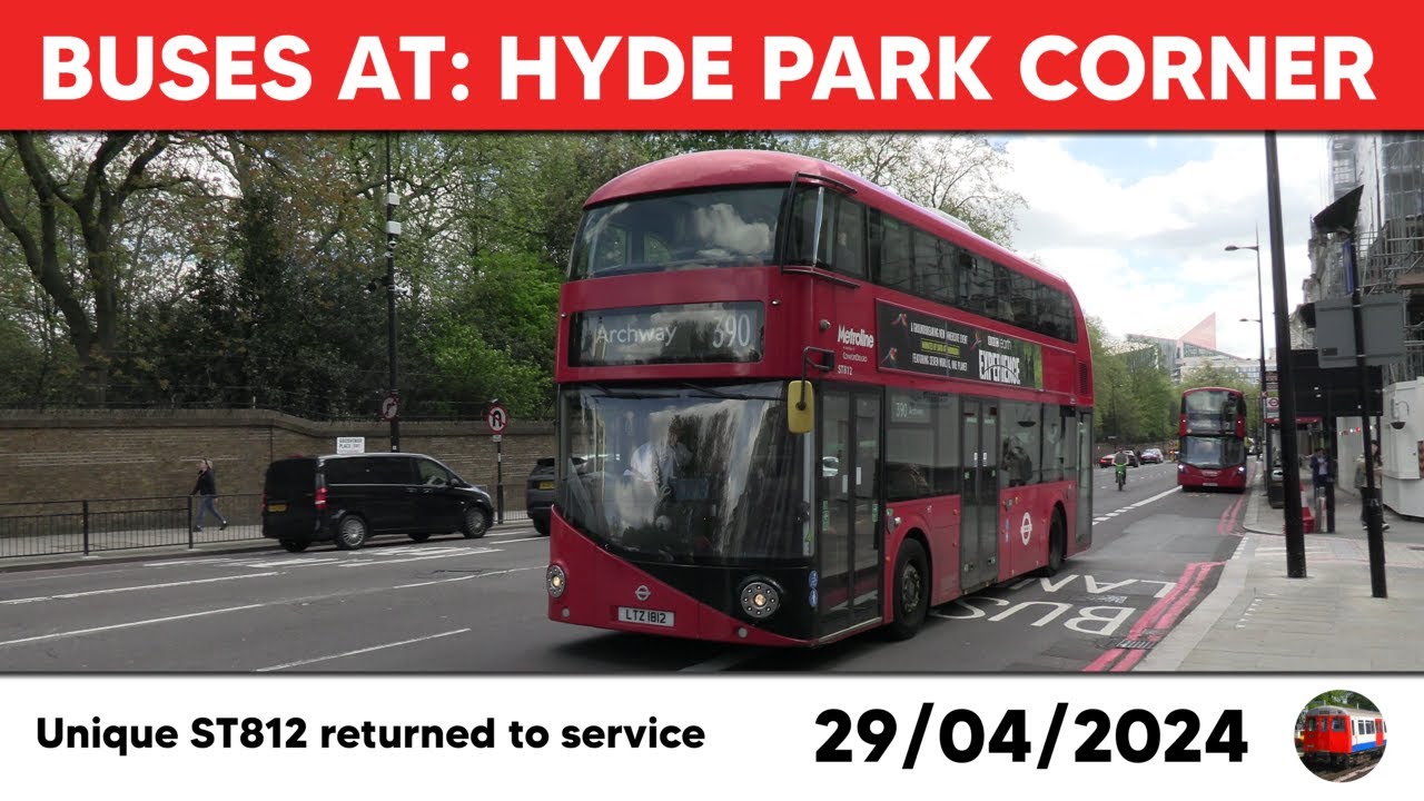 London buses around Hyde Park Corner 29/04/2024 - YouTube