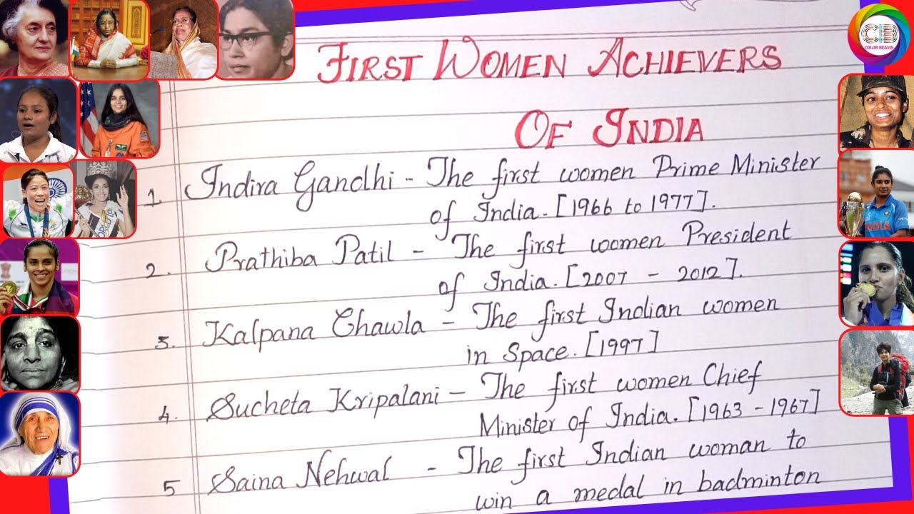 First Women Achievers of India | First Women in India | Indian Women ...