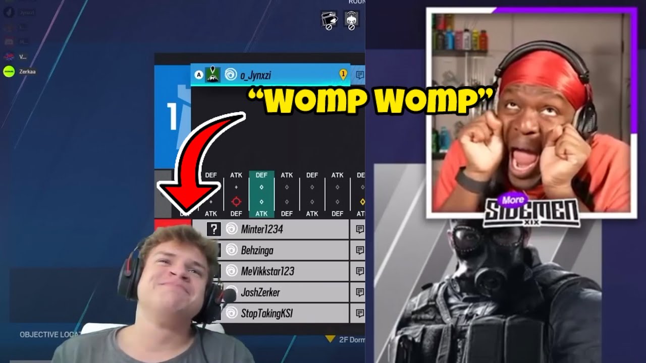 KSI Womp Womp’s Jynxzi in Sidemen Rainbow 6 - YouTube