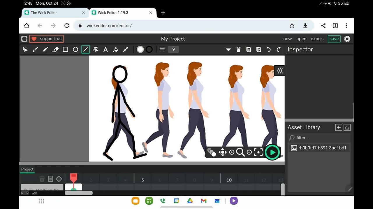 How to Animate a Walking figure in Wick Editor - YouTube