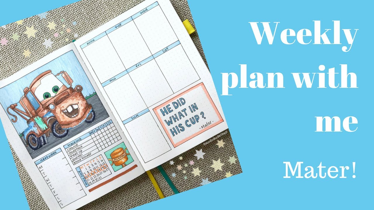 MATER - CARS / WEEKLY LAYOUT / BULLET JOURNAL / PLAN WITH ME - YouTube