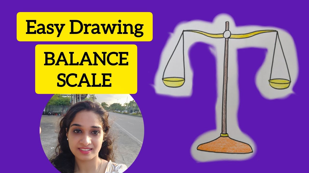 Easy Drawing : Balance Scale | How to Draw A Balance Scale ...