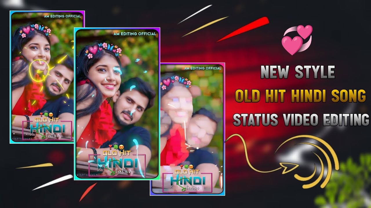 😍🔥old Hindi Romantic Song Status video Editing in Alight Motion ...