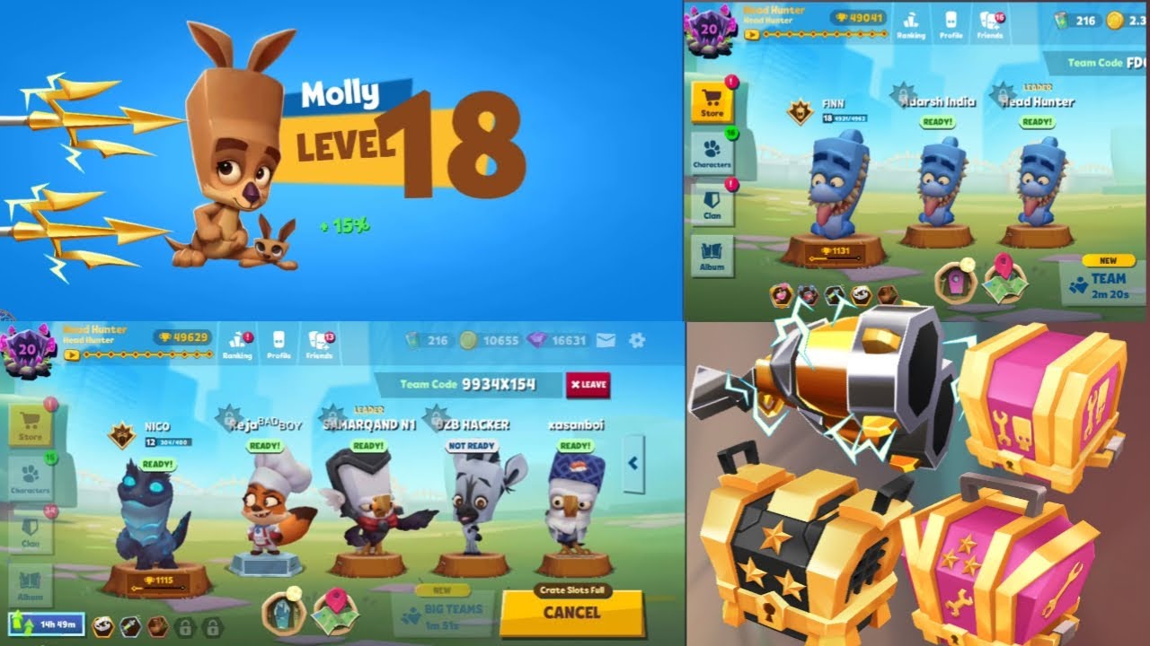 Zooba 18 Upgrade Maine Molly Finn Paco Steve Nico Squad Gameplay - YouTube