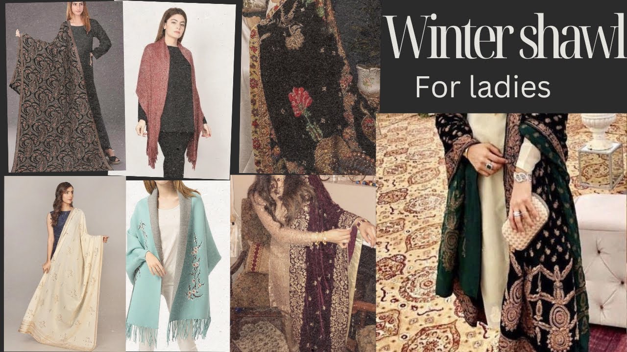 winter shawl for ladies/ beautiful shawl design/shawls - YouTube