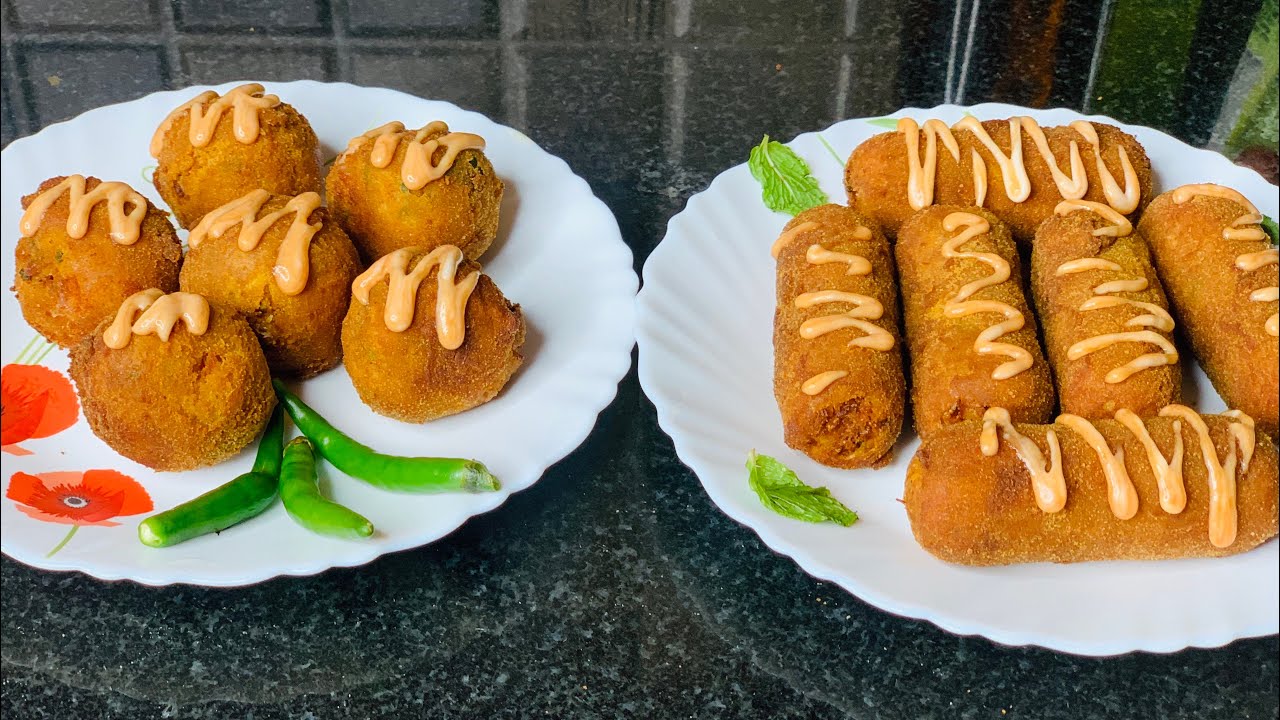 Potato chicken rolls & chicken cheese balls - YouTube