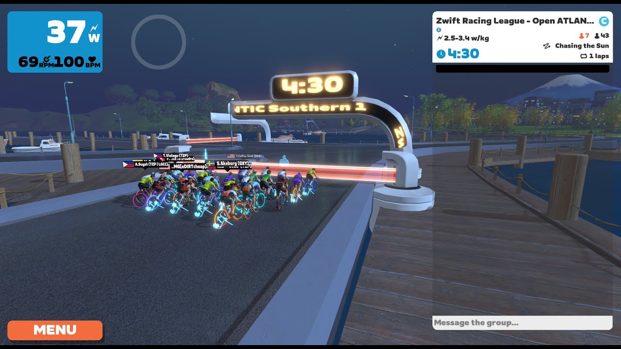 Race: Zwift Racing League - Open ATLANTIC Southern 1 C1 on Chasing the ...